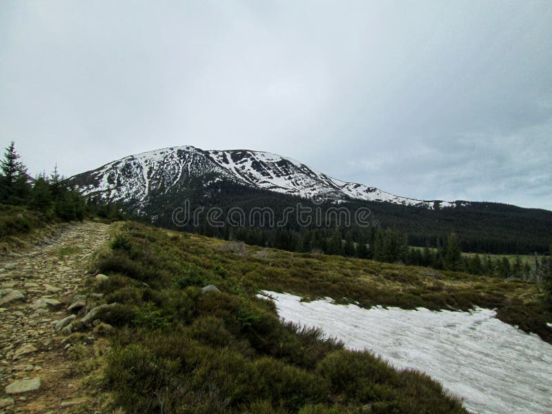 Spring Thaw in the Mountain Pass Stock Photo - Image of serene, snow ...