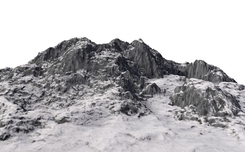 Snowy mountains. 3d render stock illustration. Illustration of panorama ...