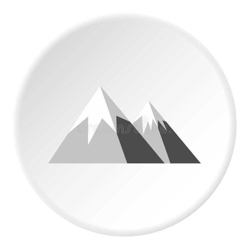 Snowy Mountains Icon, Flat Style Stock Vector - Illustration of ...