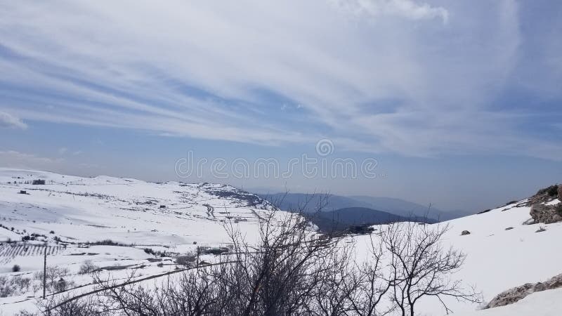 Snowy mountains of Lebanon stock photo. Image of lebanon - 182574984