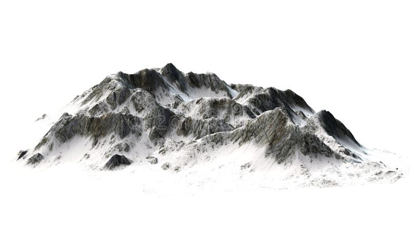 Snowy Mountains - Mountain Peak - Isolated on White Background Stock ...