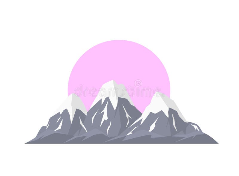 Snowy Mountains Range Isolated Vector Illustration Stock Vector ...