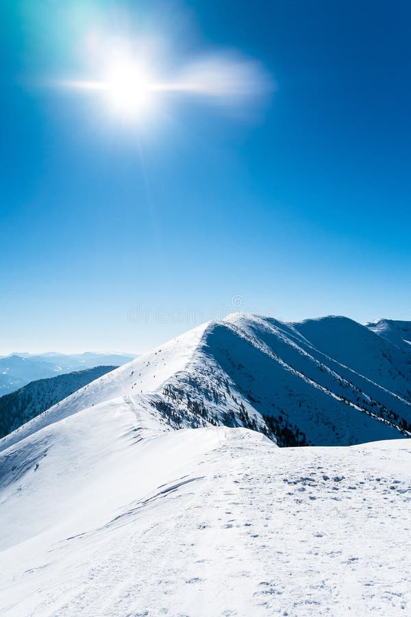 Snowy Mountains with the Sun Stock Photo - Image of sports, snowy: 65718970