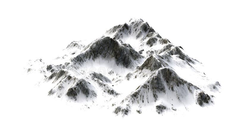 Snowy Mountains on White Background Stock Illustration - Illustration ...