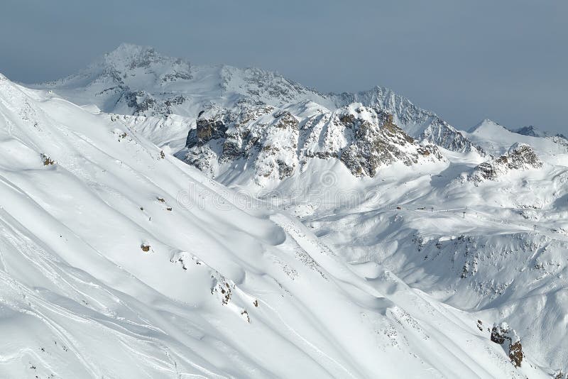 Mountains in the Alps stock photo. Image of winter, white - 238547244