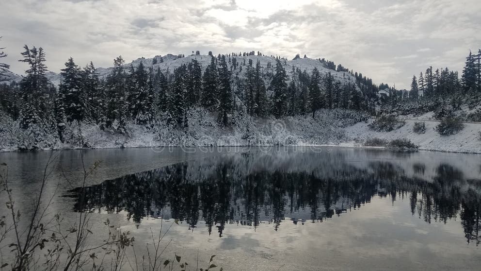 Snowy Mt. Baker, WA stock image. Image of reflection - 209064009