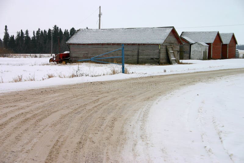 Snowy Old Farm Buildings Picture. Image: 766041