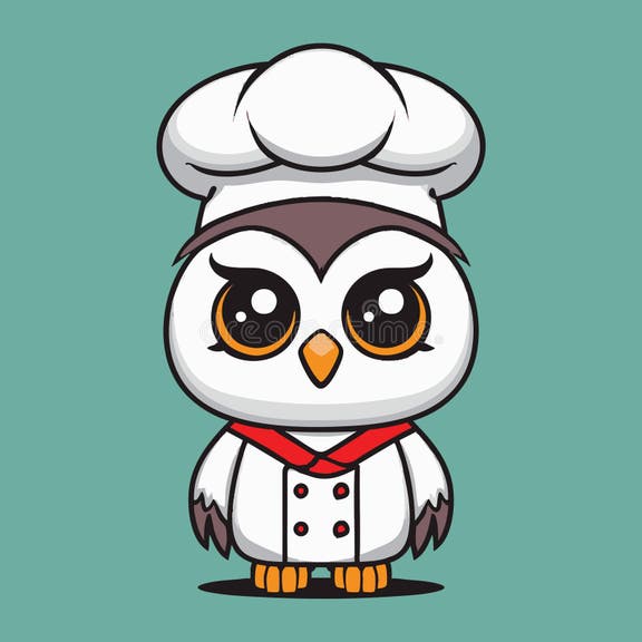 Snowy Owl in a Chef Costume Stock Vector - Illustration of cuisine ...