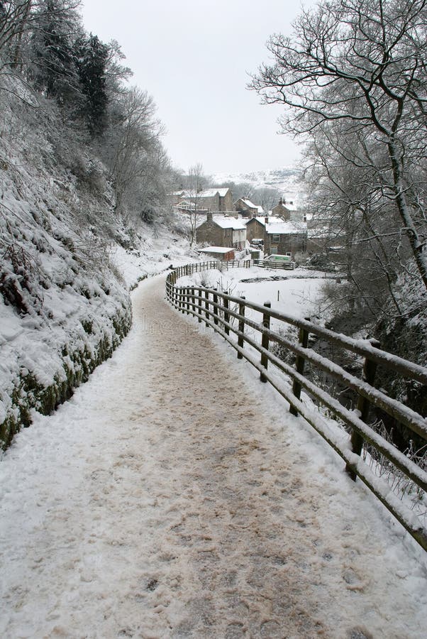 Snowy Path stock image. Image of castleton, toned, snow - 12280079