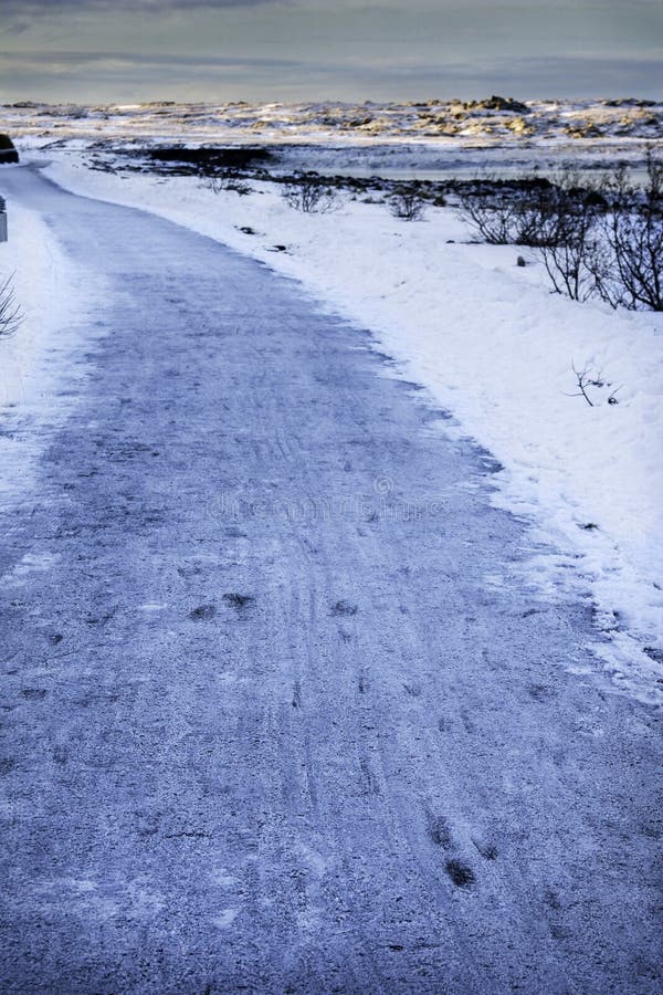 Snowy Path stock image. Image of water, scene, nature - 69462921