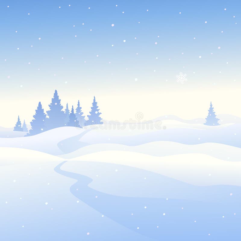 Winter Landscape Background and Christmas Tree Stock Vector ...