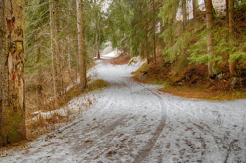 Snowy Pathway in the Dolomites Stock Image - Image of nature, mountain ...