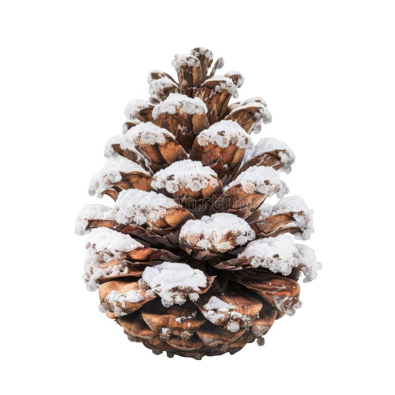 A Snowy Pine Cone Isolated on Black Stock Photo - Illustration of ...