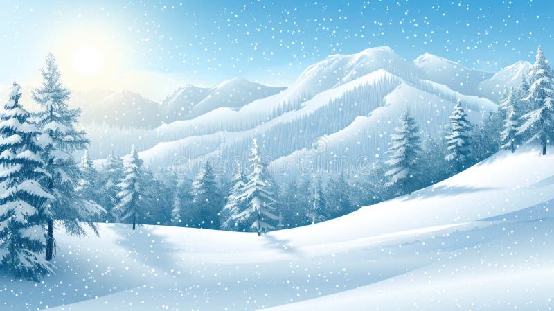 Snowy Pine Trees stock image. Image of scenery, nature - 374979465