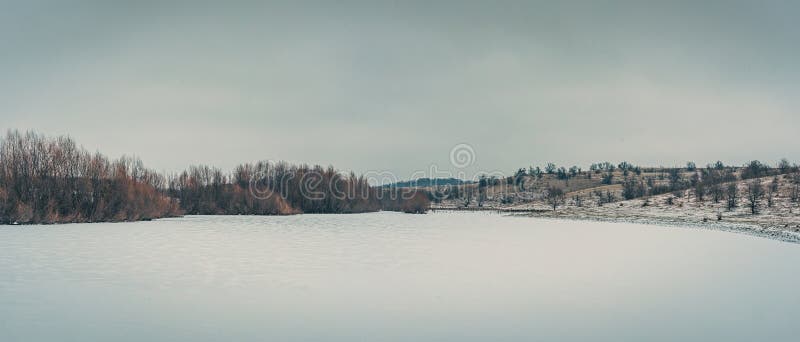 Snowy River Shores and Fields Stock Image - Image of meadow, pond ...