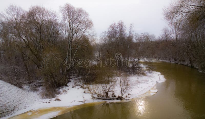 Snowy River. Snowfall. Winter Landscape Stock Photo - Image of holiday ...