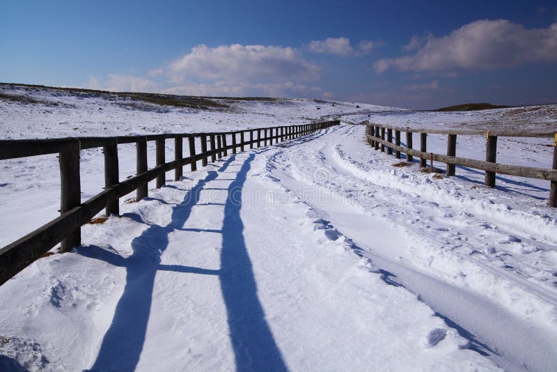 Snowy road stock image. Image of white, asian, scene - 22501687