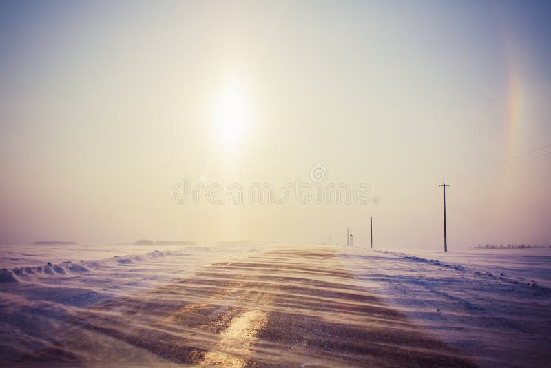 Snowy road stock image. Image of transportation, park - 32065219