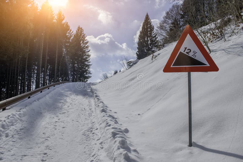 Snowy road stock photo. Image of cold, highway, path - 164861702
