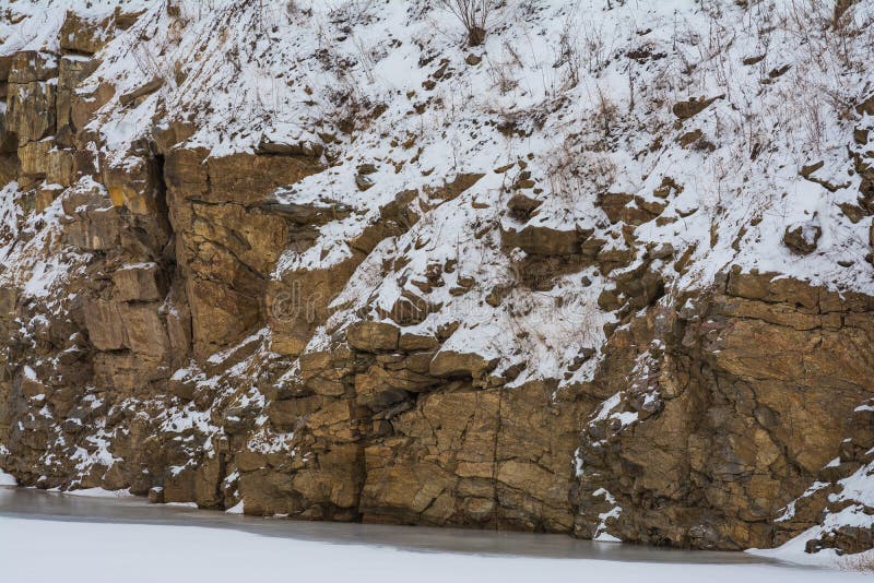 Snowy rocks stock photo. Image of brown, stone, landscape - 88352680