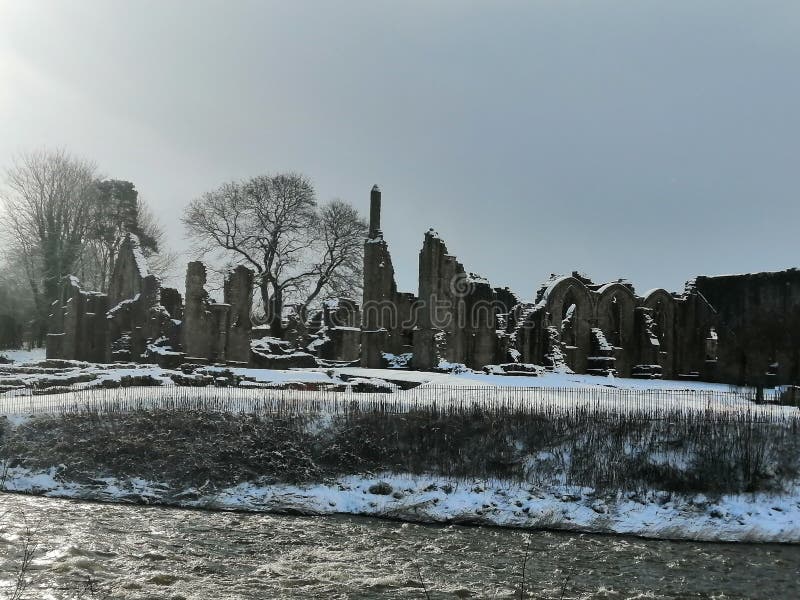 Abbey Winter Ruins Snow Stock Photos - Free & Royalty-Free Stock Photos ...