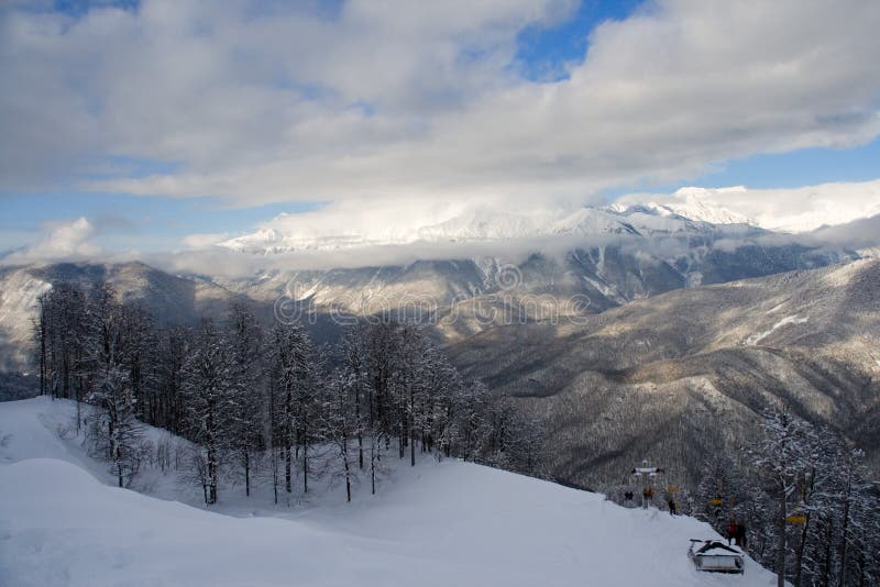 Snowy Slope stock photo. Image of formidable, breathtaking - 2153318