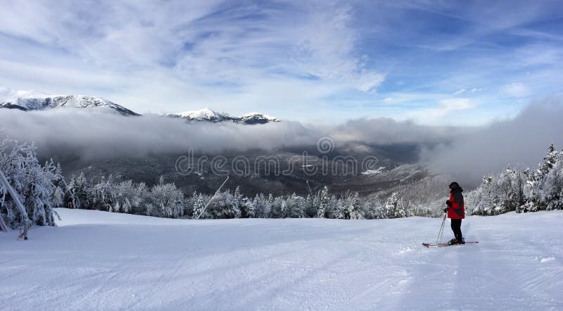 Snowy Slope in the Mountains Stock Image - Image of slopes, northeast ...