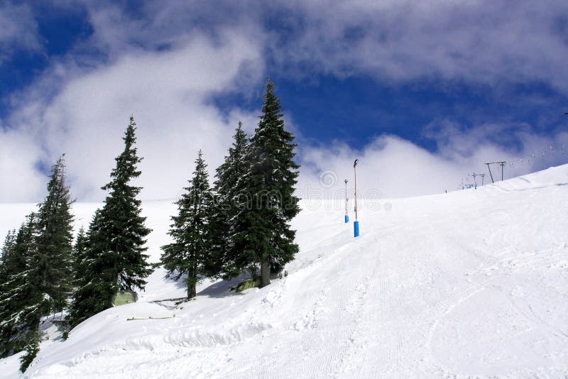 Snowy slopes stock image. Image of alpine, skiing, enjoyment - 7493319