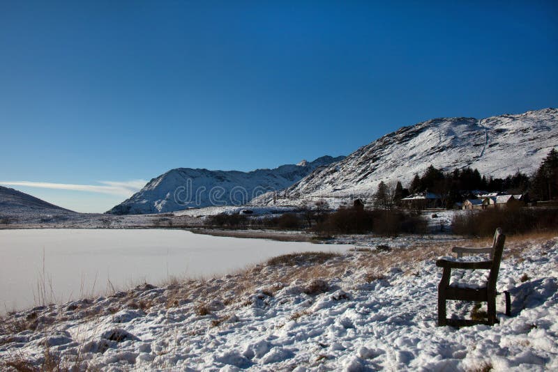 Snowy Snowdonia stock image. Image of snow, snowdonia - 21684041