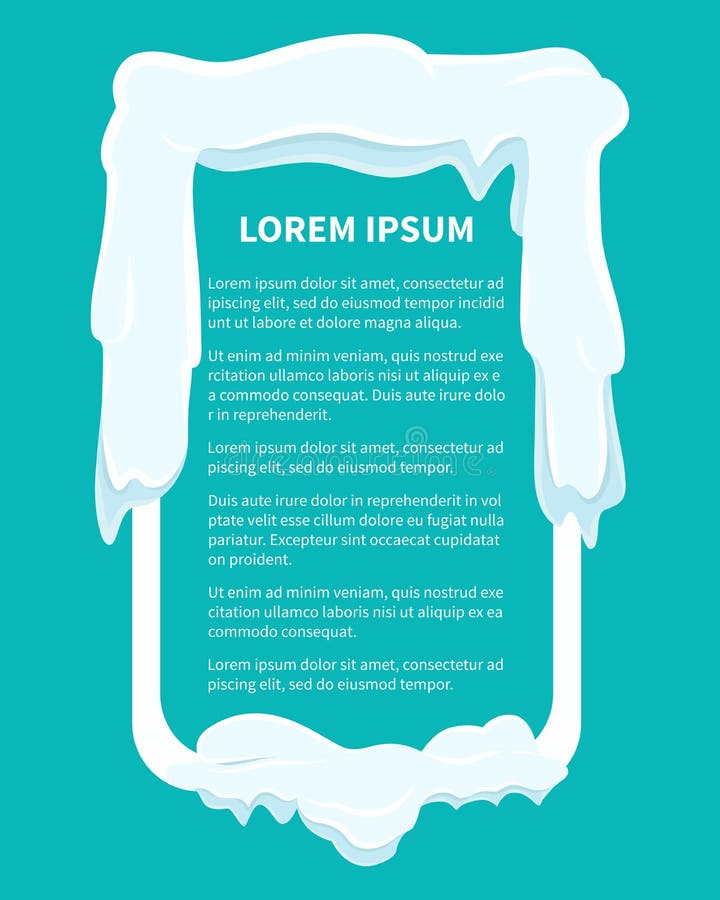 Snowy Square Frame with Sample Text Vector Template Stock Vector ...