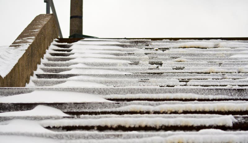 Snowy stairs stock image. Image of stairs, city, snow - 22830541