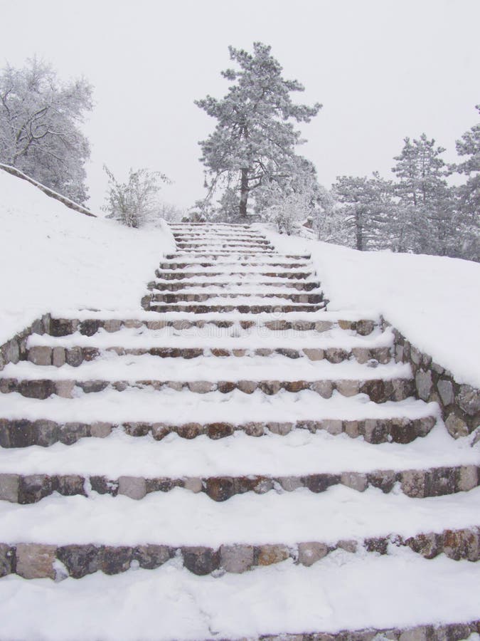 Snowy Steps, Heavy Snowfall Stock Photo - Image of calendar, climb: 6203080