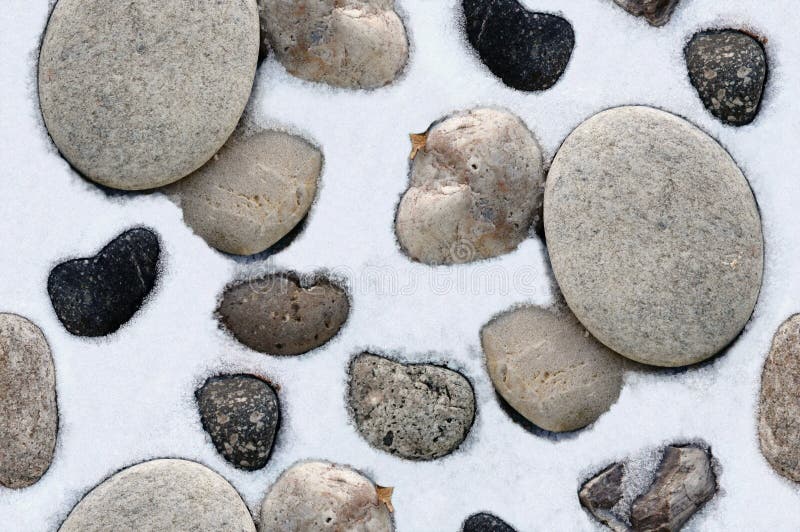 Snowy stones stock image. Image of winter, seasonal, abstract - 16374581