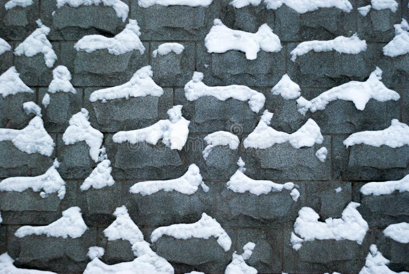 Snowy stonework stock photo. Image of snow, embankment - 132656482