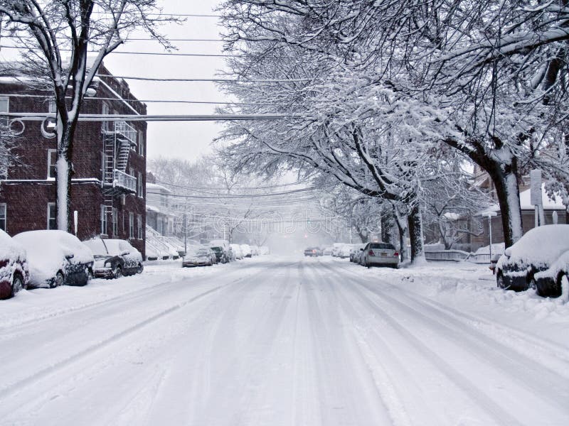 Snowy Street stock image. Image of natural, cold, idyllic - 1946375