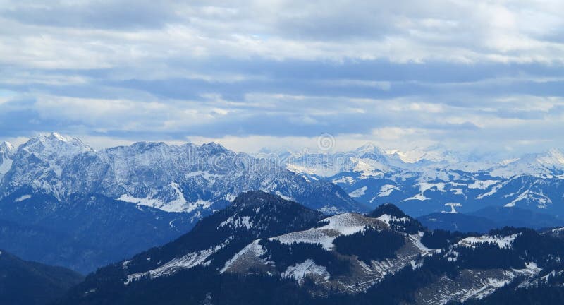 Snowy Summits of the Mountains Stock Image - Image of clouds, glacier ...