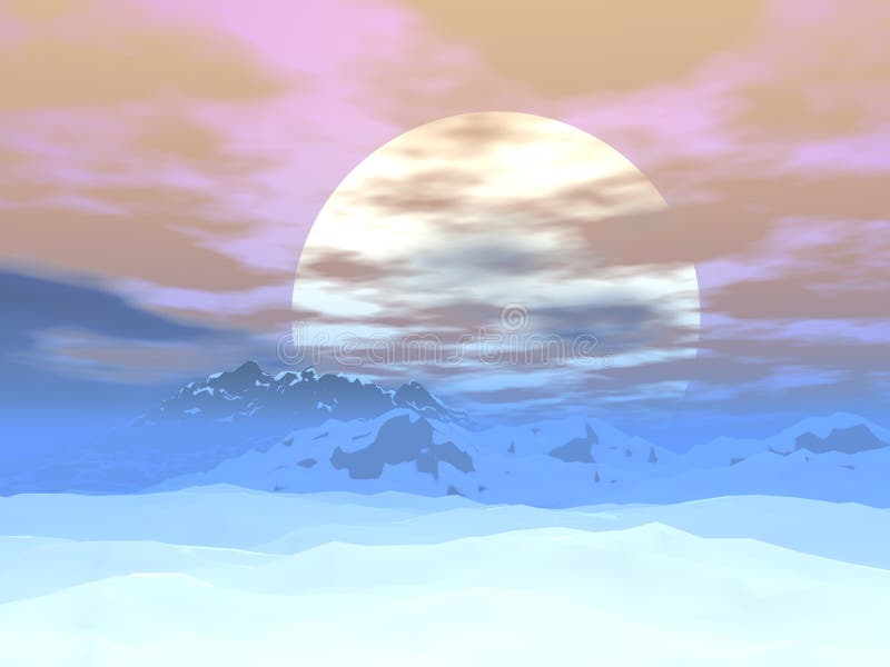 Snowy Sunset stock illustration. Illustration of snowy - 3001846
