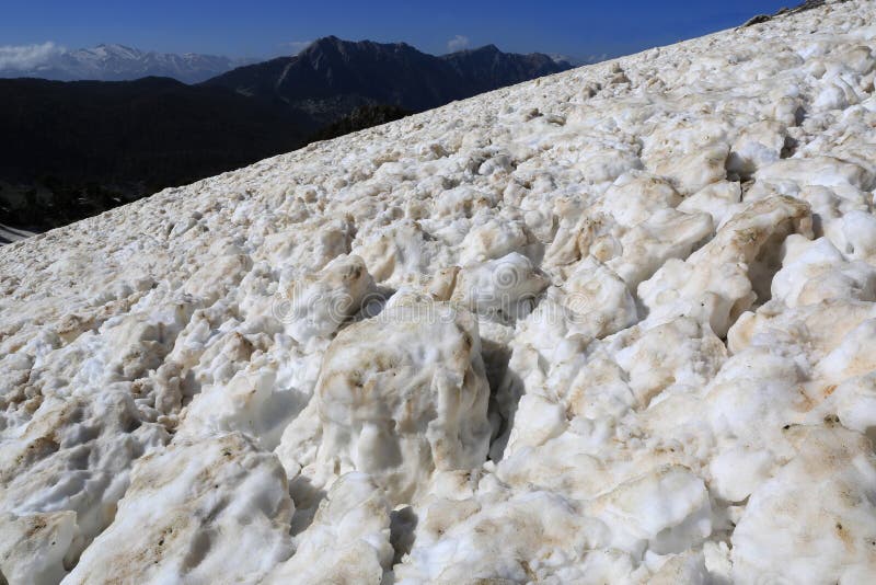 Snowy Texture in the Mountains after an Avalanche Stock Photo - Image ...