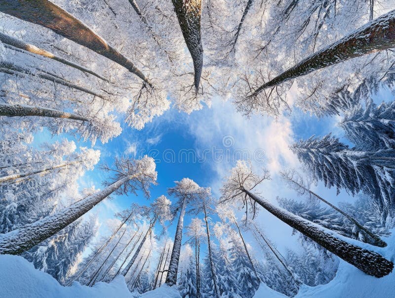 Snowy Trees Circular Panoramic View Stock Photos - Free & Royalty-Free ...