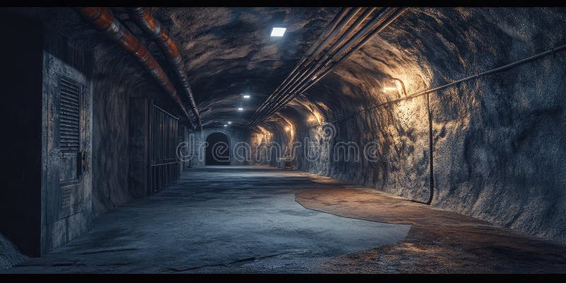 Snowy Underground Tunnel Background Image Stock Illustration ...