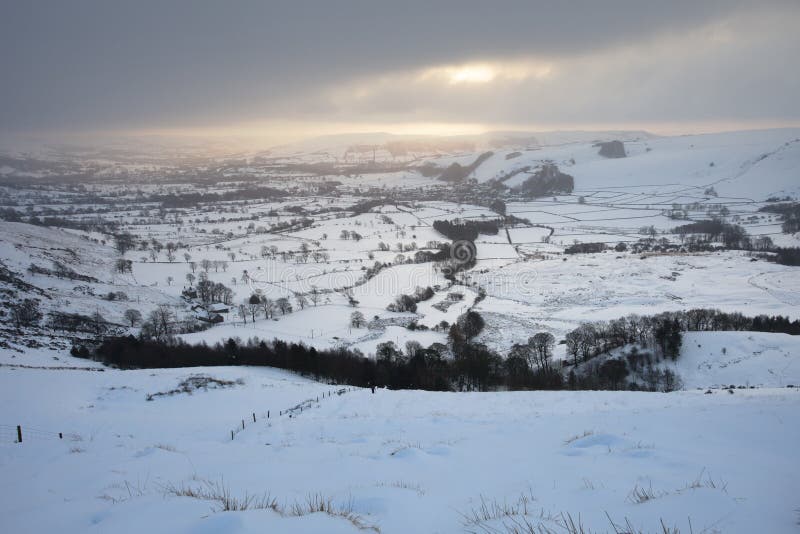 Snowy valley view stock photo. Image of freeze, landscape - 51902440