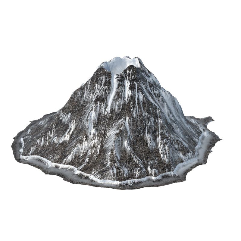 Volcano Lava without Smoke on the Isolatedbackground. 3d Illustration ...