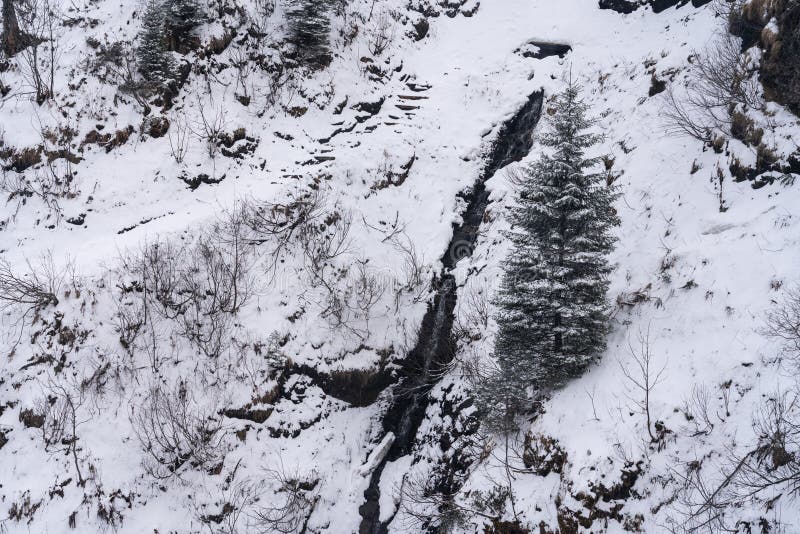 Snowy waterway stock photo. Image of frost, frozen, swiss - 369835892