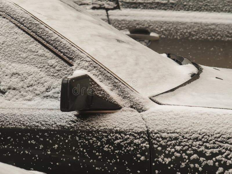 Snowy Windshield of the Car Stock Photo - Image of scraper, auto: 84992384