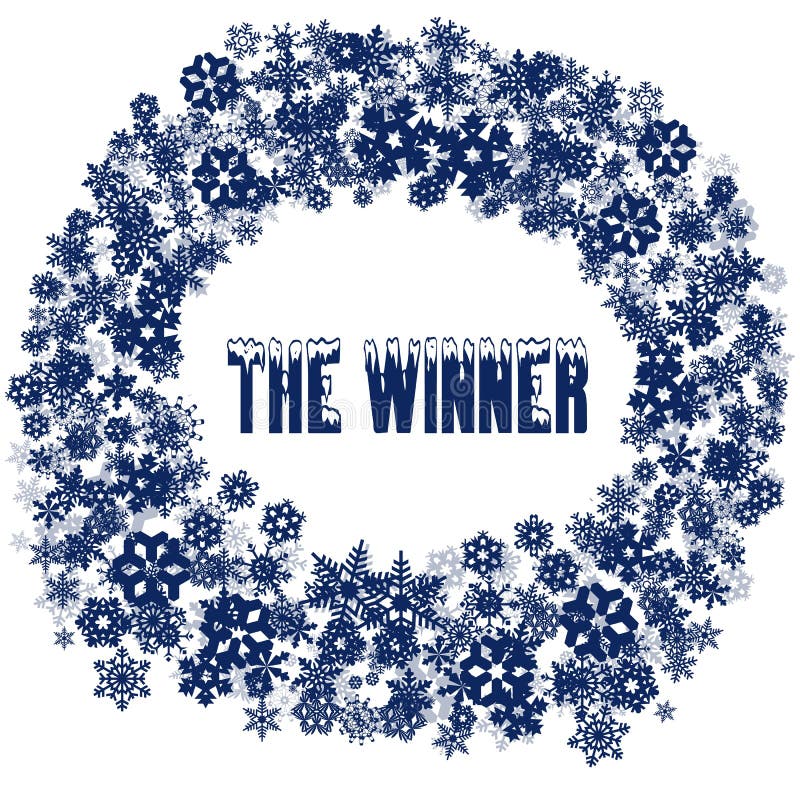Snowy the WINNER Text in Snowflake Frame. Stock Illustration ...