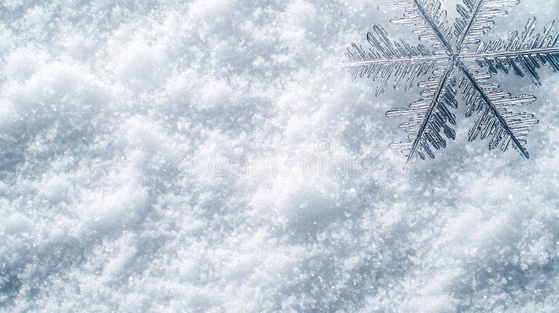 Snowy Winter Background with Large Snowflake Stock Illustration ...