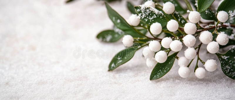 Snowy Winter Berries on a Branch Stock Illustration - Illustration of ...