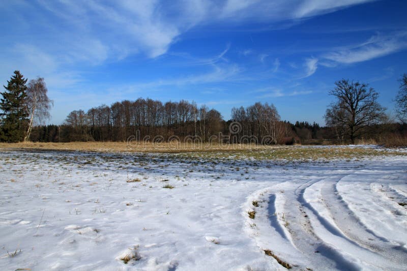 Snowy winter countryside stock image. Image of scenic - 38443405