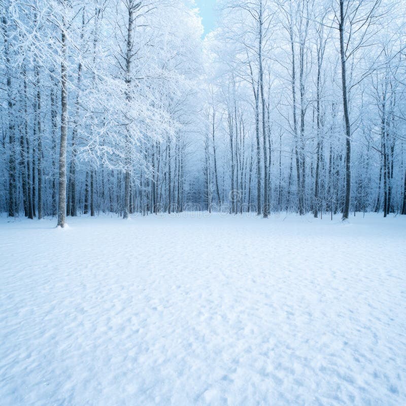 Snowy Winter Forest Landscape Stock Illustration - Illustration of ...