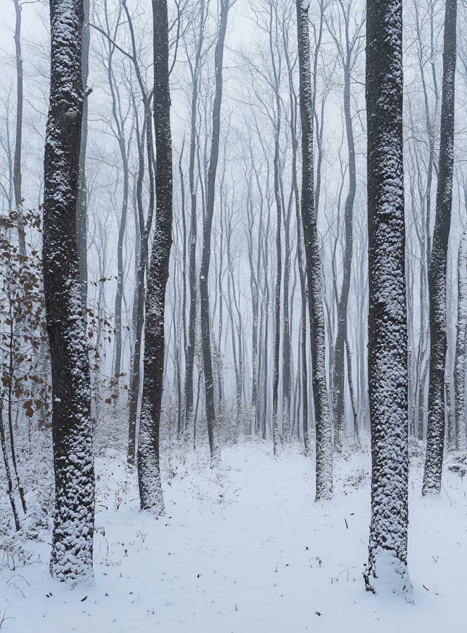 Snowy Winter Forest Path, Snow Covered Trees, Cold High Quality Image ...